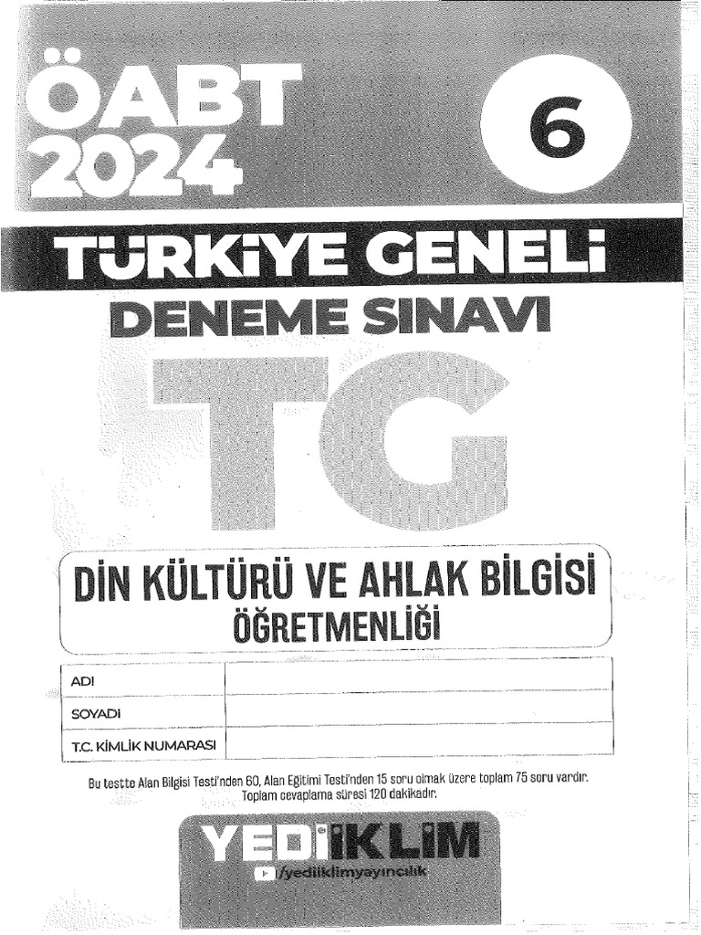 2024 Öabt Yedi̇i̇kli̇m Dkab TG-6 | PDF