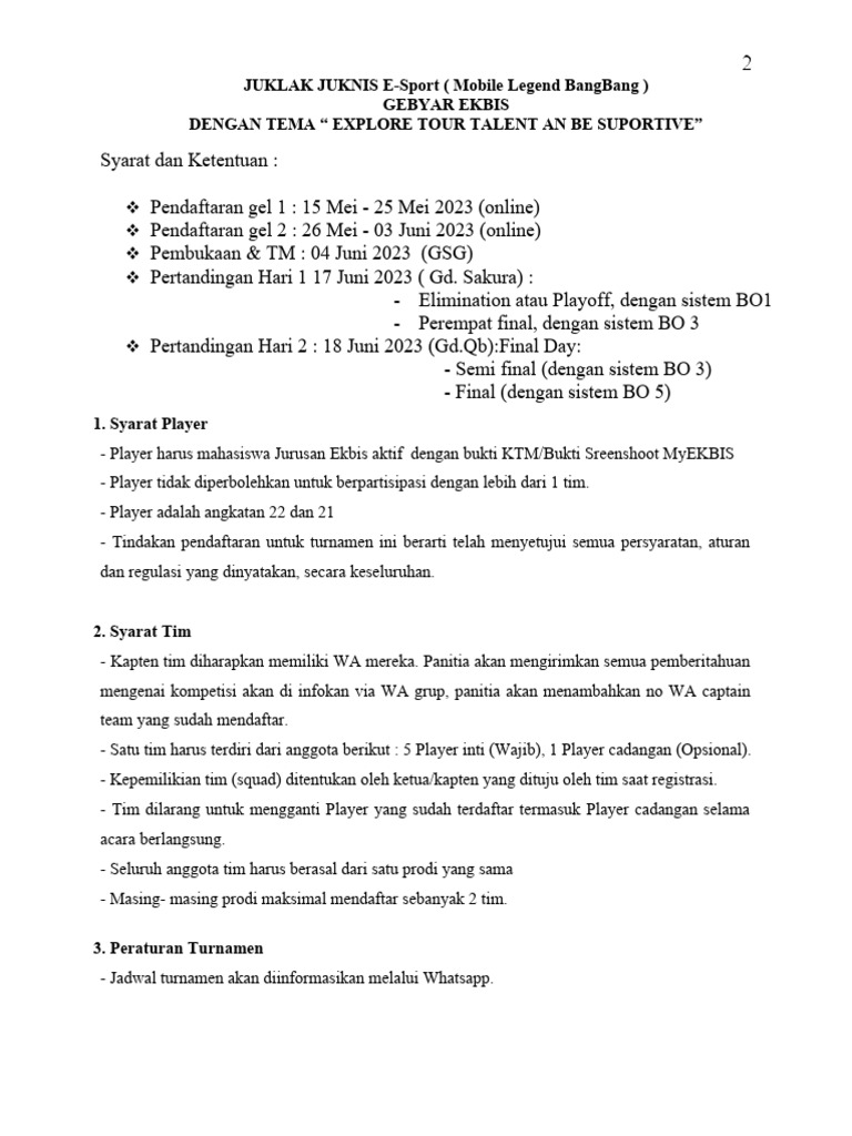 JUKLAK JUKNIS Gebyar Ekbis 2023 ML | PDF