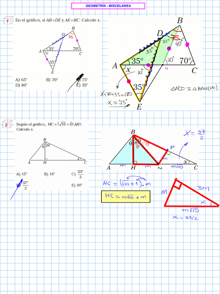 Grupo 1-06-05 - Miscelánea de Geom - Congruencia - Polígonos - Cuadriláteros | PDF