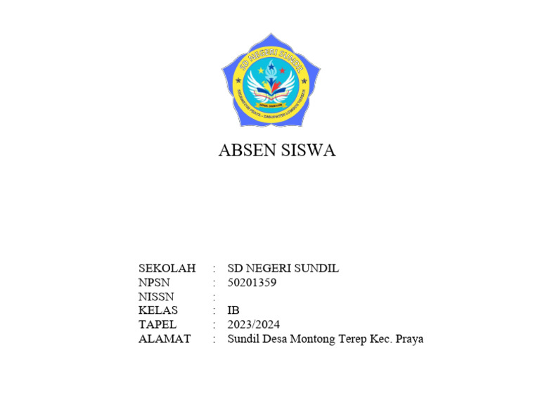 Cover ABSEN SISWA | PDF