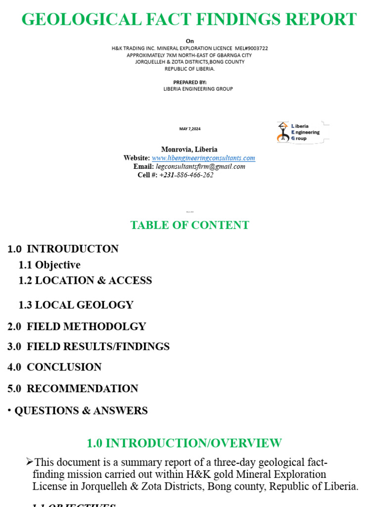 Yas Geological Fact Findings Report - Final | PDF | Mining | License