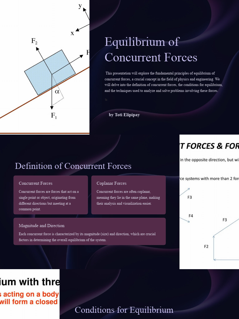 Equilibrium of Concurrent Forces | PDF | Force | Euclidean Vector