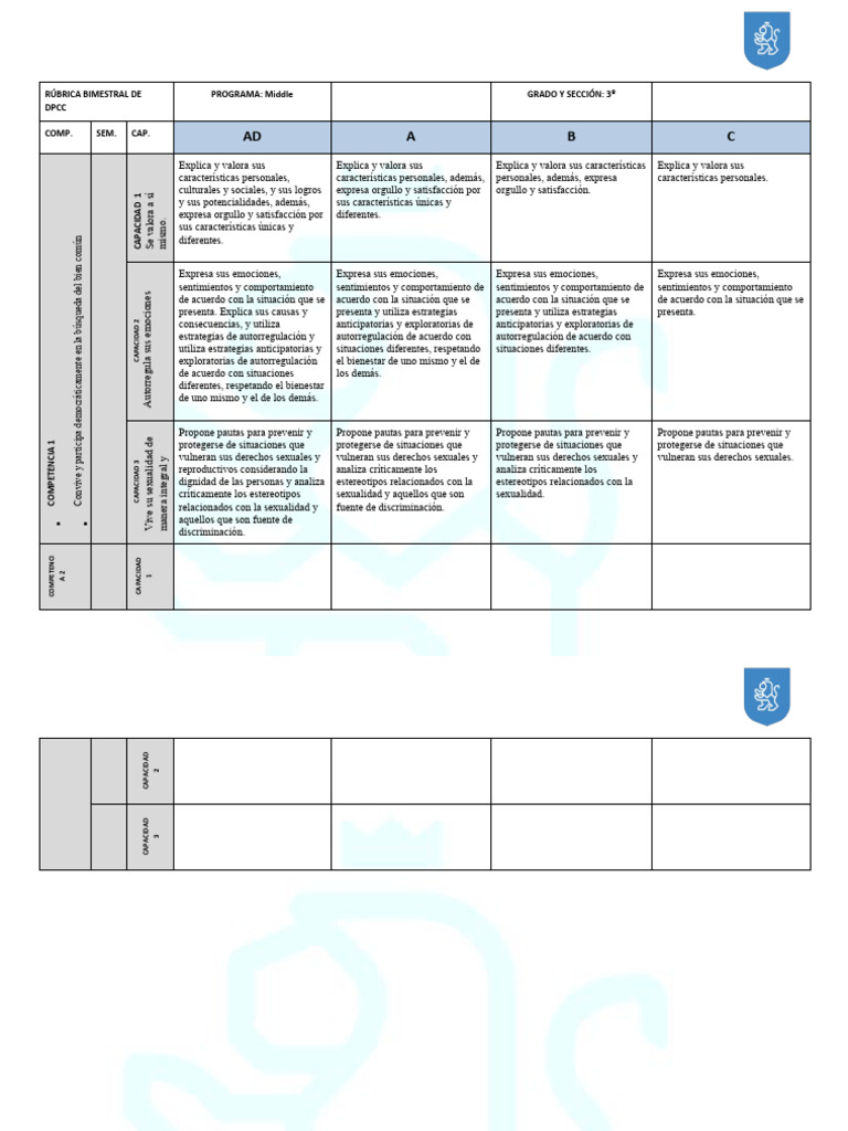 RUBRICA.3 Ro. Dpcc. 2024 | PDF | La sexualidad humana | Orgullo