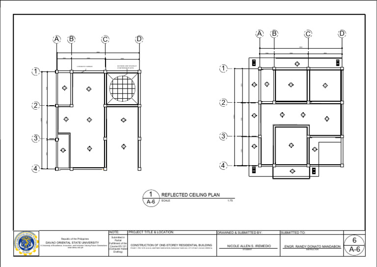 A B C D A B C D: Reflected Ceiling Plan | PDF