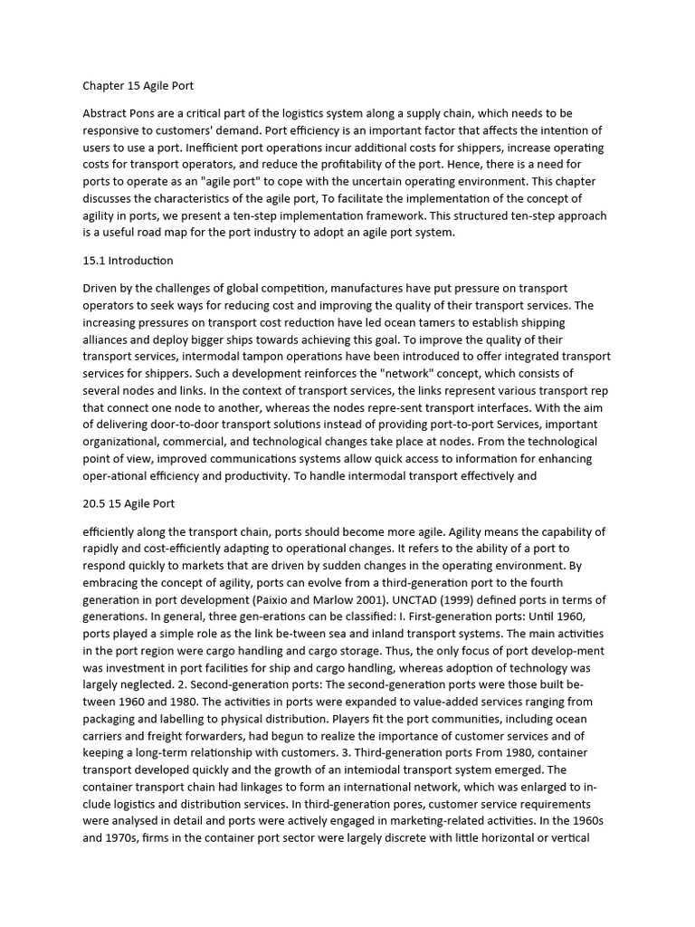 Chapter 15 Agile Port | PDF | Logistics | Port