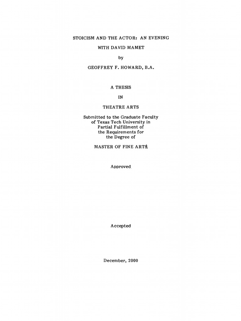 Stoicism & Acting: Mamet's Influence | PDF | Stoicism | Epictetus