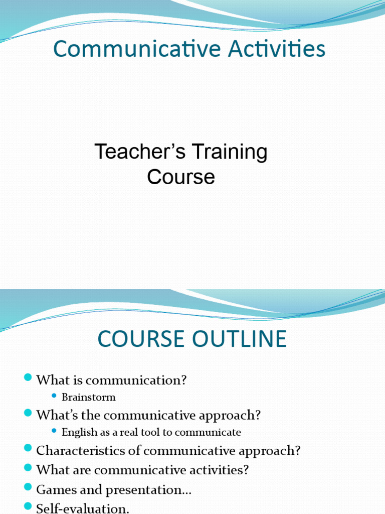 3 Communicative Activities | PDF | Communication | Foreign Language