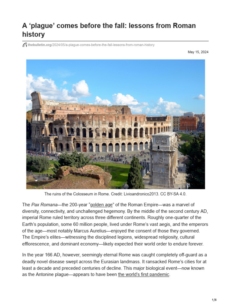 Antonine Plague: Rome's Precursor to Decline | PDF | Roman Empire ...