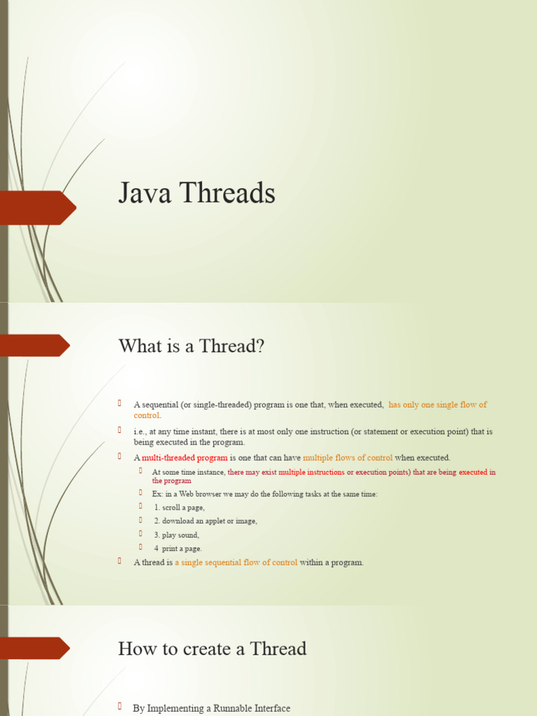 Java Threads | PDF | Career & Growth | Computers Java Threads | PDF | Career & Growth | Computers