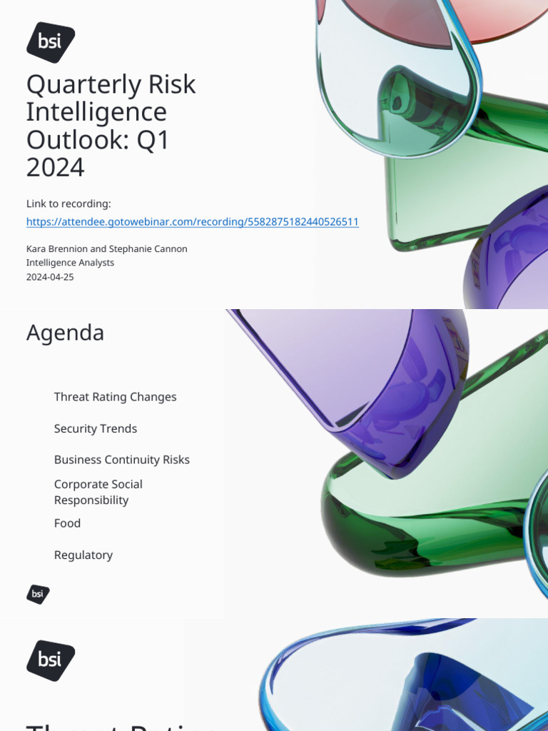 BSI Quarterly Risk Intelligence Outlook Q1 2024 | PDF | Illegal Drug Trade