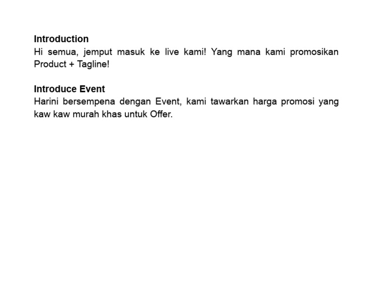 Skrip Promosi Live TikTok Efektif | PDF | Bisnis