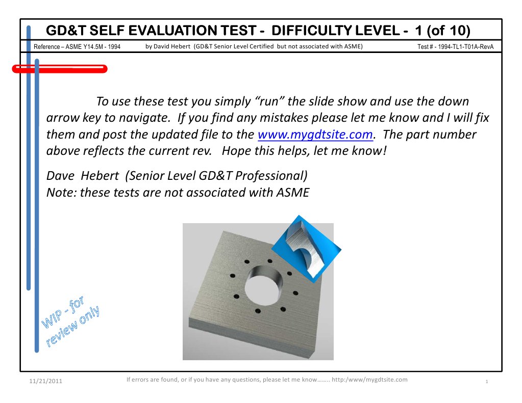 GD&T Self Evaluation Test - Level 3____1994-TL3-T01A | Geometry ... GD&T Self Evaluation Test - Level 3____1994-TL3-T01A | Geometry ...