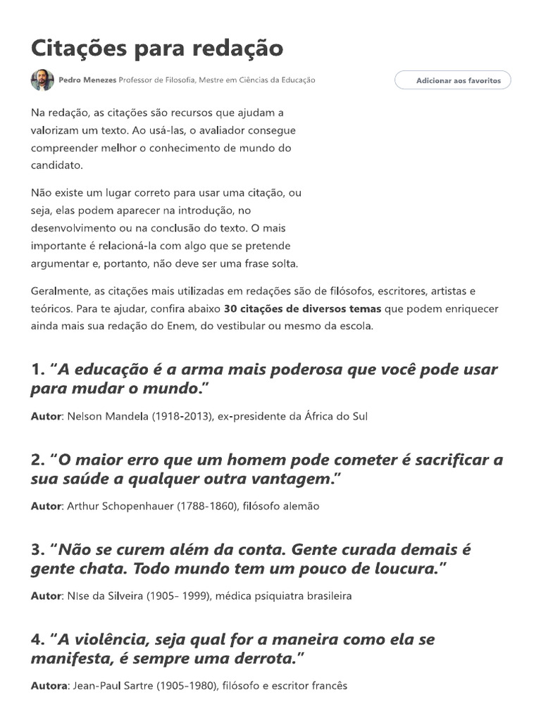 Citações para Redação | PDF