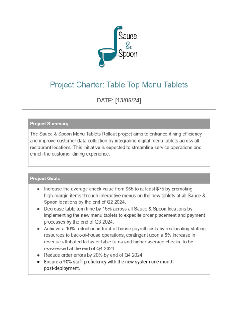 Activity Template - Project Charter | PDF | Menu | Employment