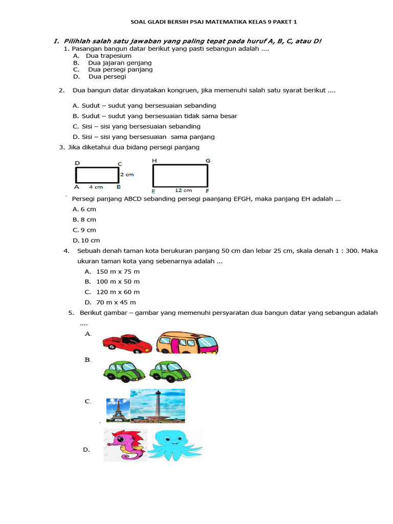 LATIHAN PSAJ KLS 9 Paket 1 | PDF | Metode & Bahan Ajar