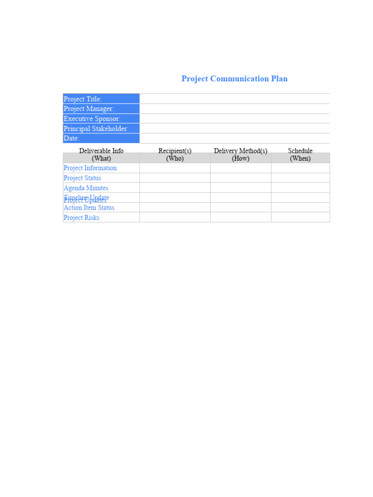 Activity Template - Communication Plan | PDF | Communication | Computing