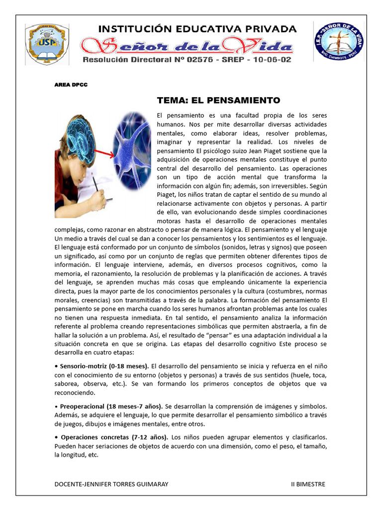 Area Dpcc-Modulo Tema 1 Ii Bimesytre | Descargar gratis PDF | Pensamiento | Aprendizaje