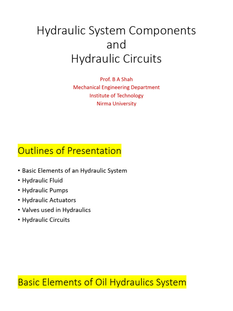 Hydraulics System Components and Circuits | PDF | Pump | Actuator
