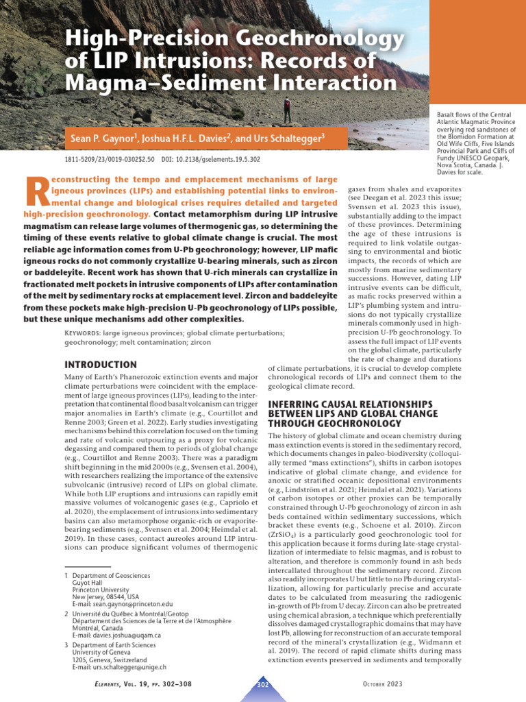 High-Precision Geochronology of LIP Intrusions - Records of Magma ...