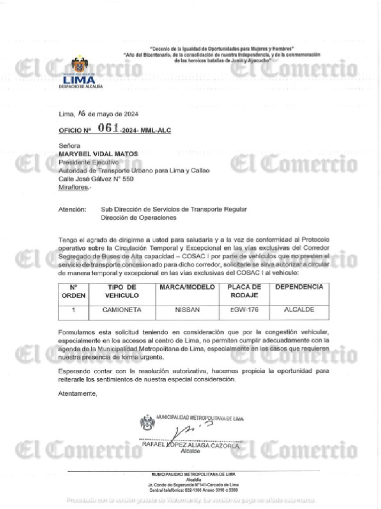 Oficio Alcalde | PDF