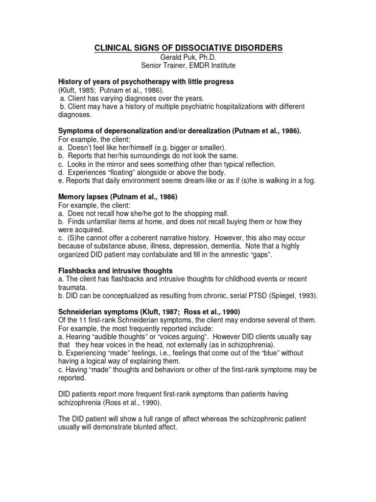 Michael Paterson Emdr Ego States 3 | PDF | Dissociation (Psychology ...