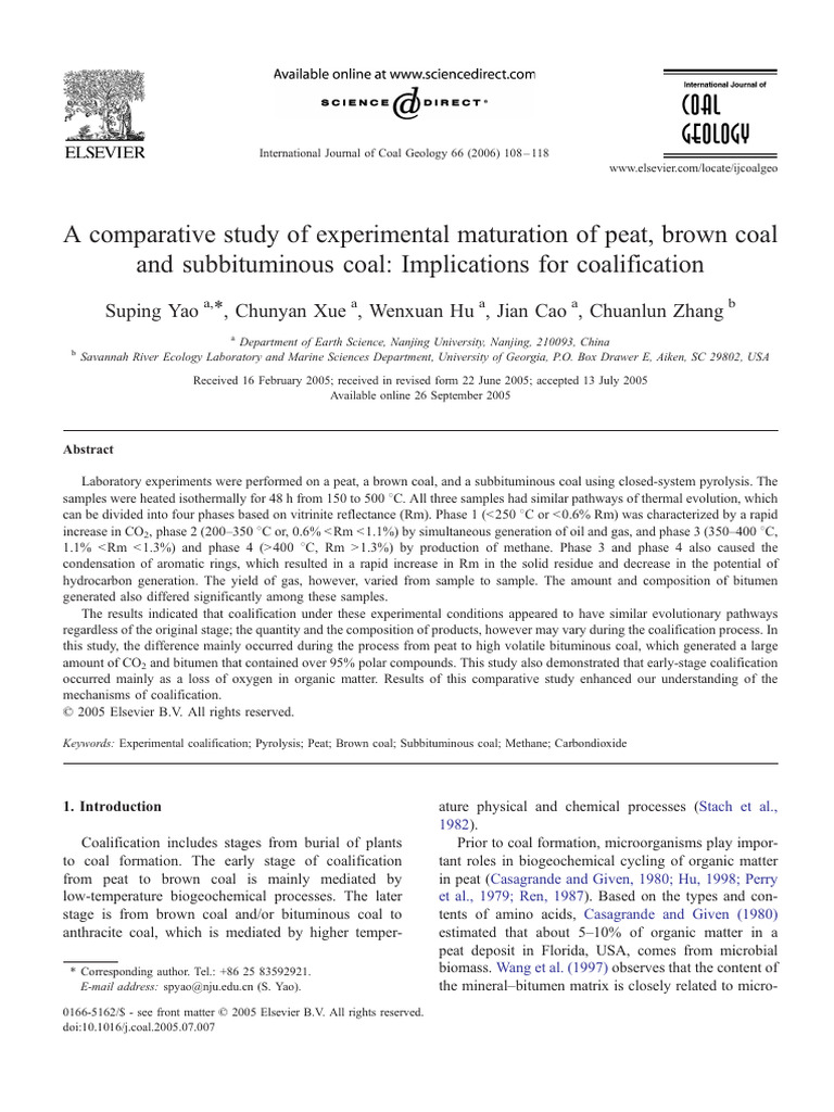 Maturation of Coal | PDF | Coal | Bituminous Coal