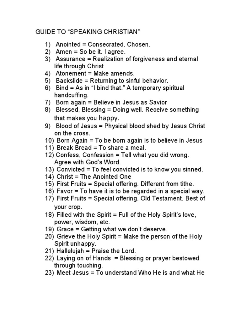 Christianese Guide | PDF | Born Again | Confession (Religion)