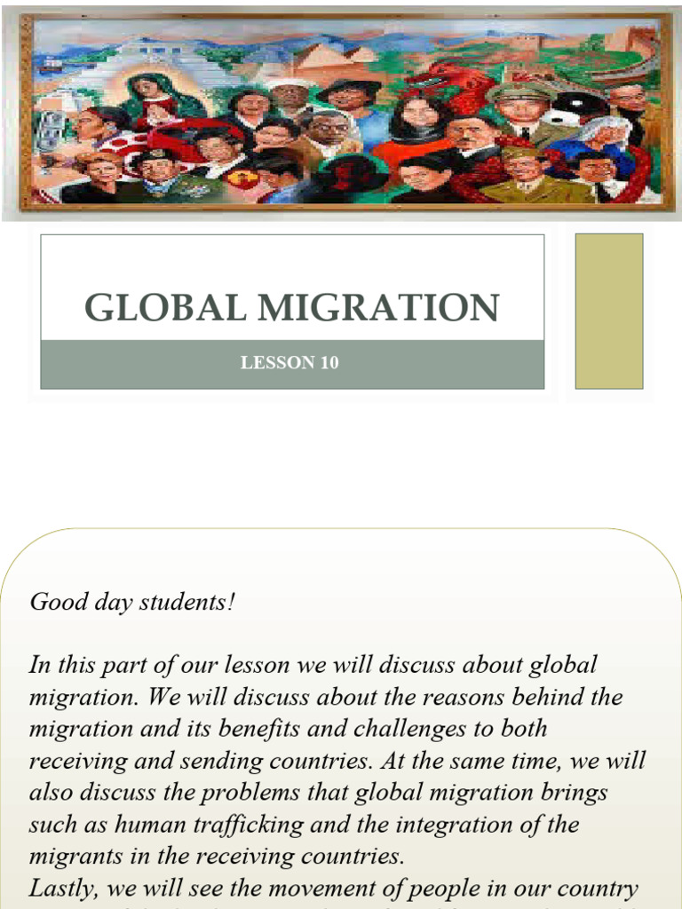 Lesson 10 Global Migration | PDF | Human Migration | Immigration