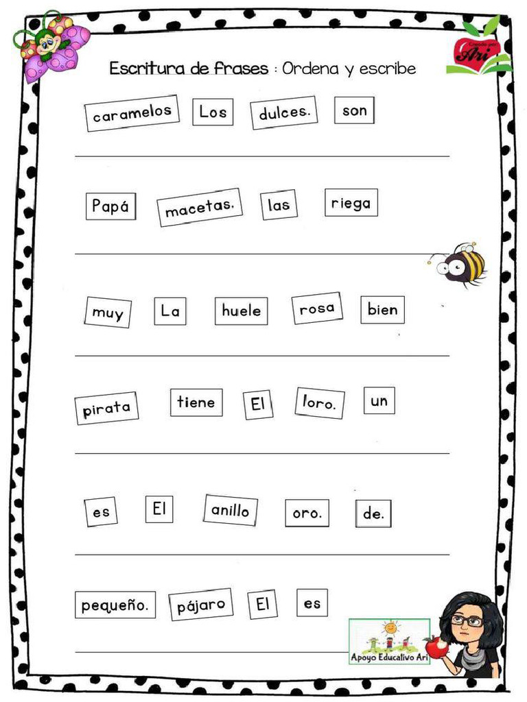 escritura de frases | PDF
