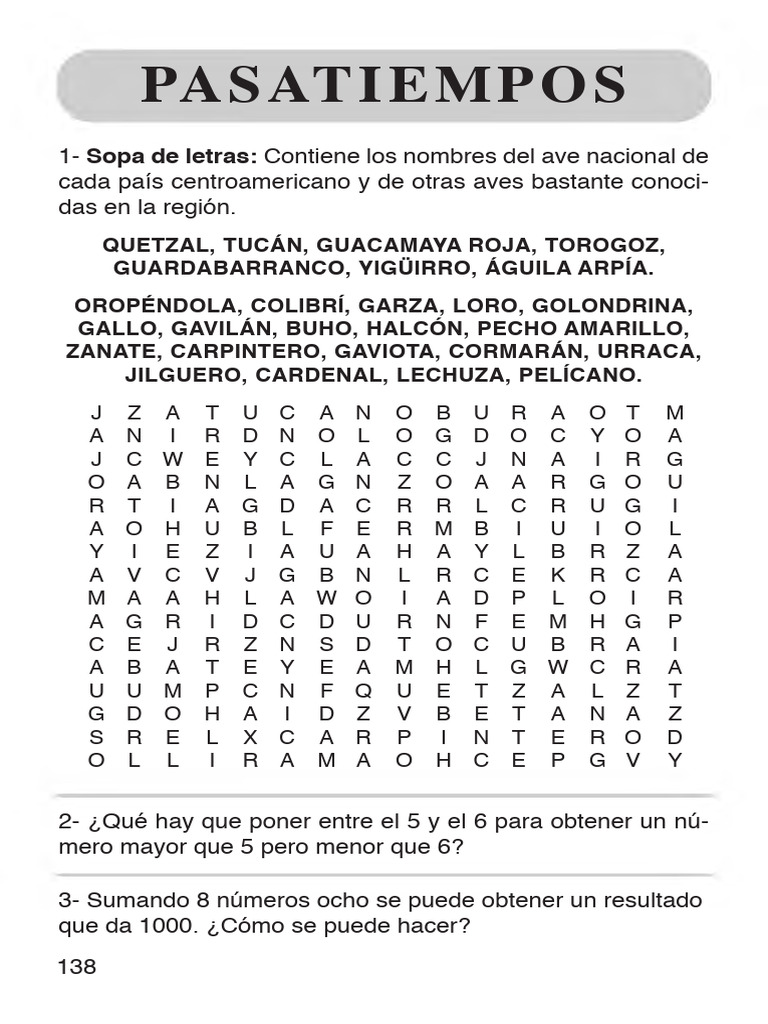 50 Pasatiempos | PDF | Zoología | Aves holarctic