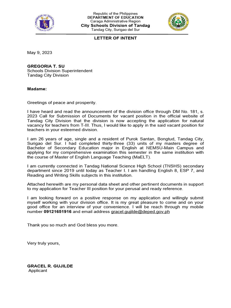 Application Letter | PDF