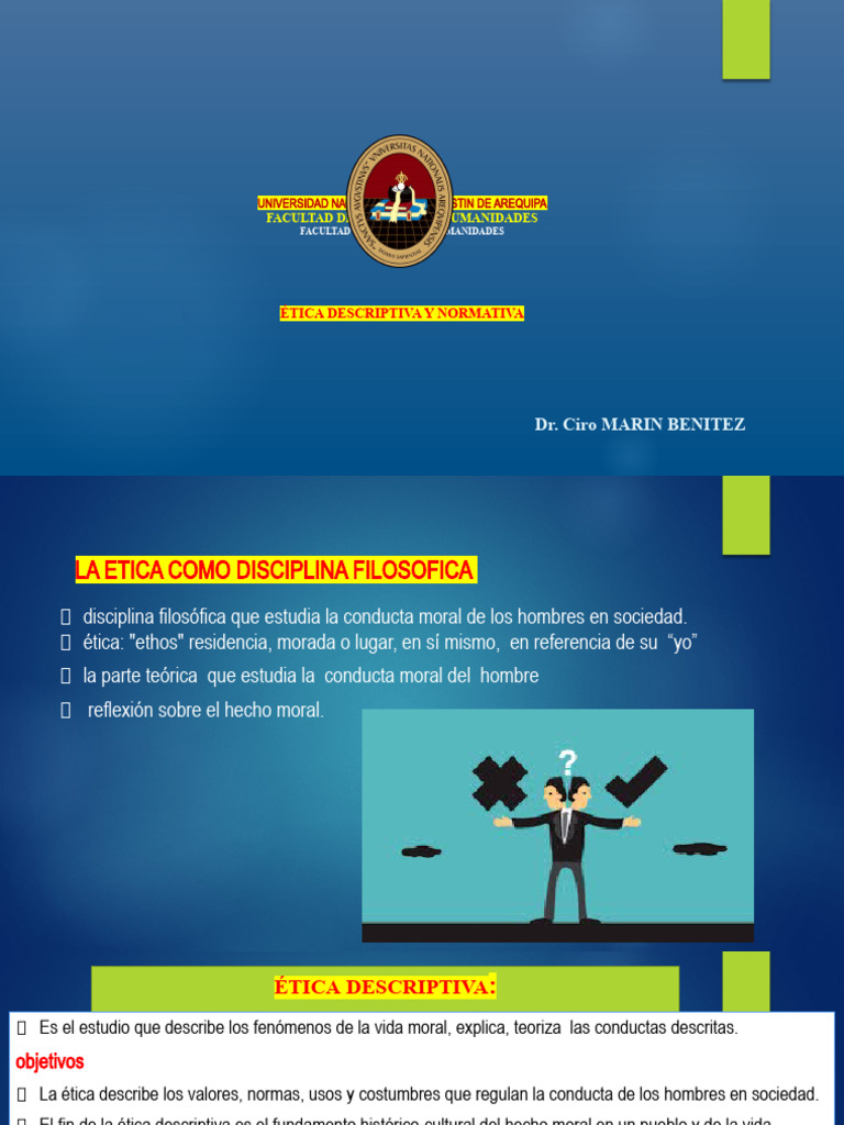 1 - Etica Descriptiva y Normativa | PDF | Moralidad | Mal