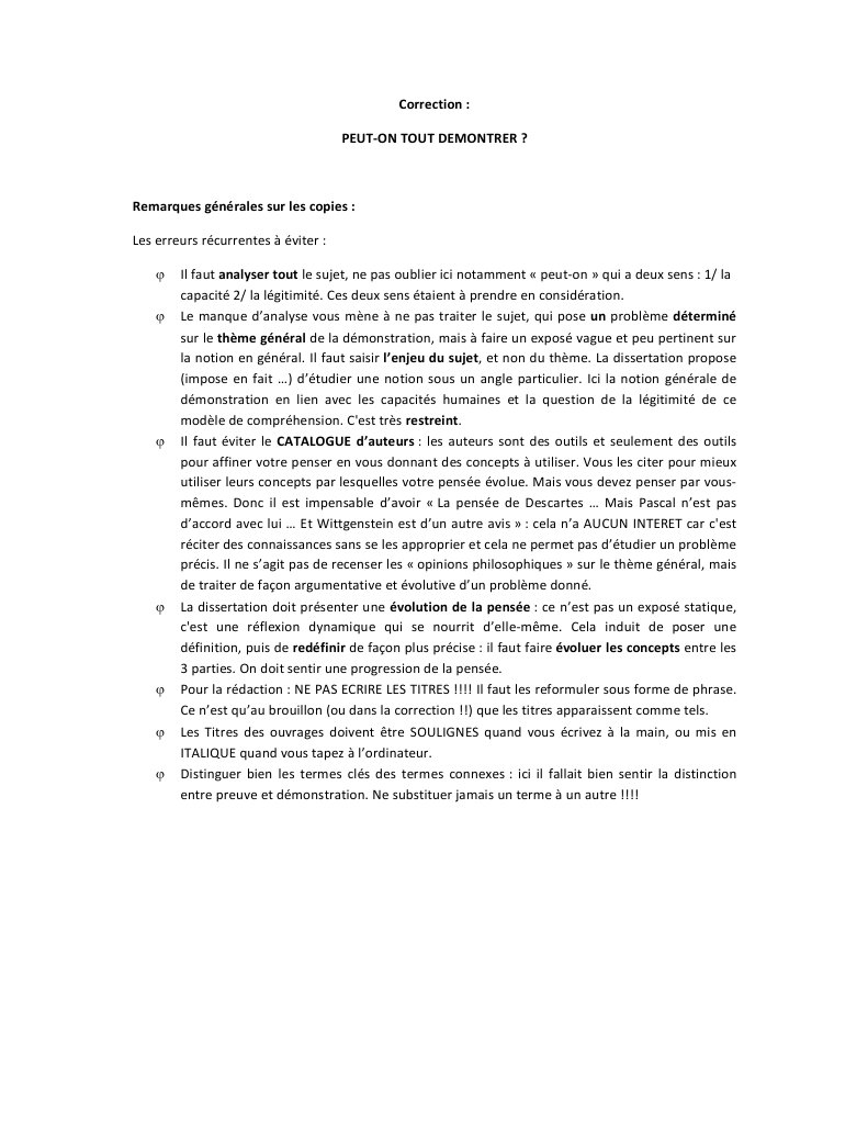 Demonstration Correction Pdf