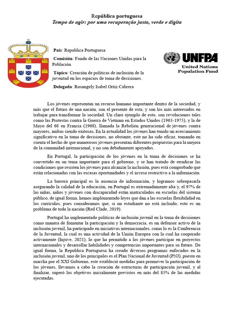 Documento de Posicion (Portugal) | PDF | Portugal | Inclusión (Educación)