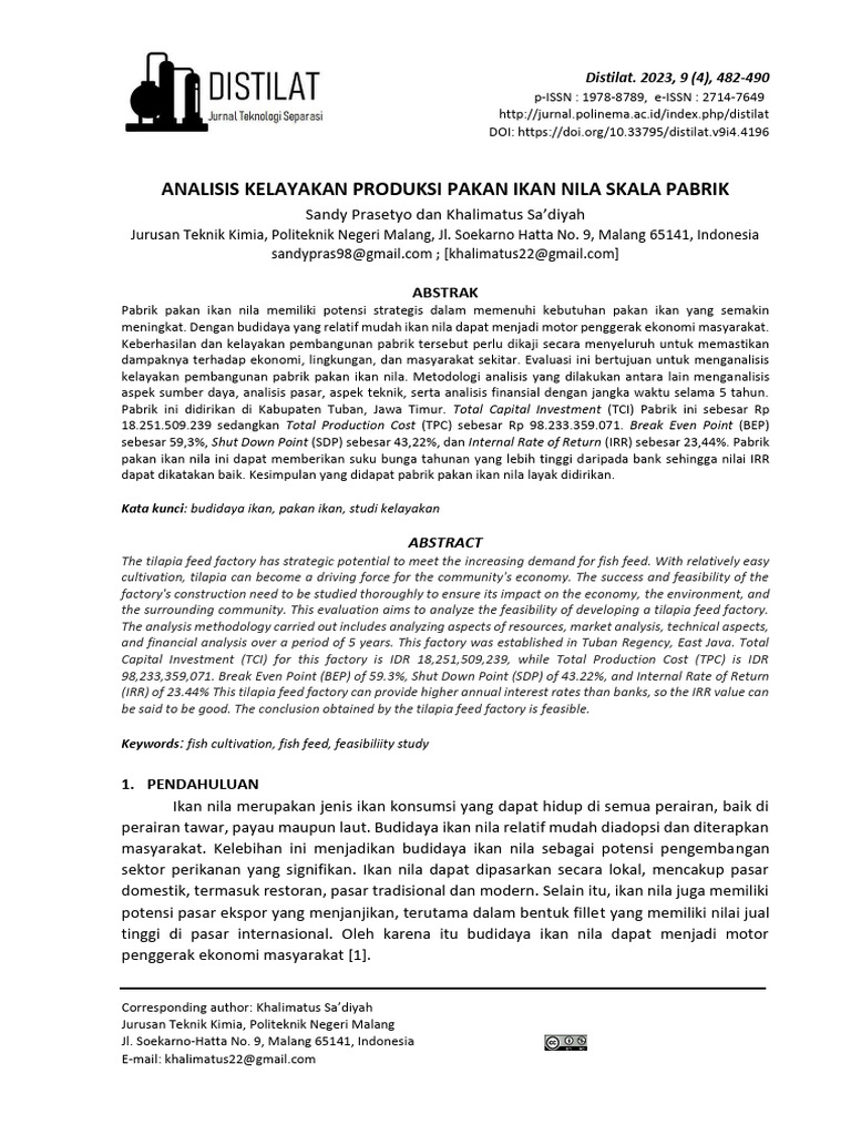Analisis Pabrik Pakan Ikan Nila | PDF