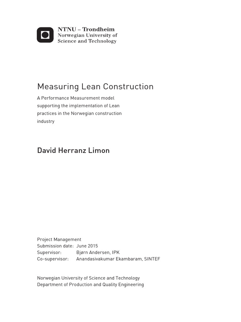 Measuring Lean Construction | PDF | Lean Manufacturing | System