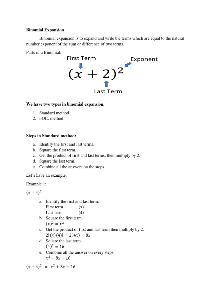 Binomial Expansion | PDF | Mathematics | Algebra