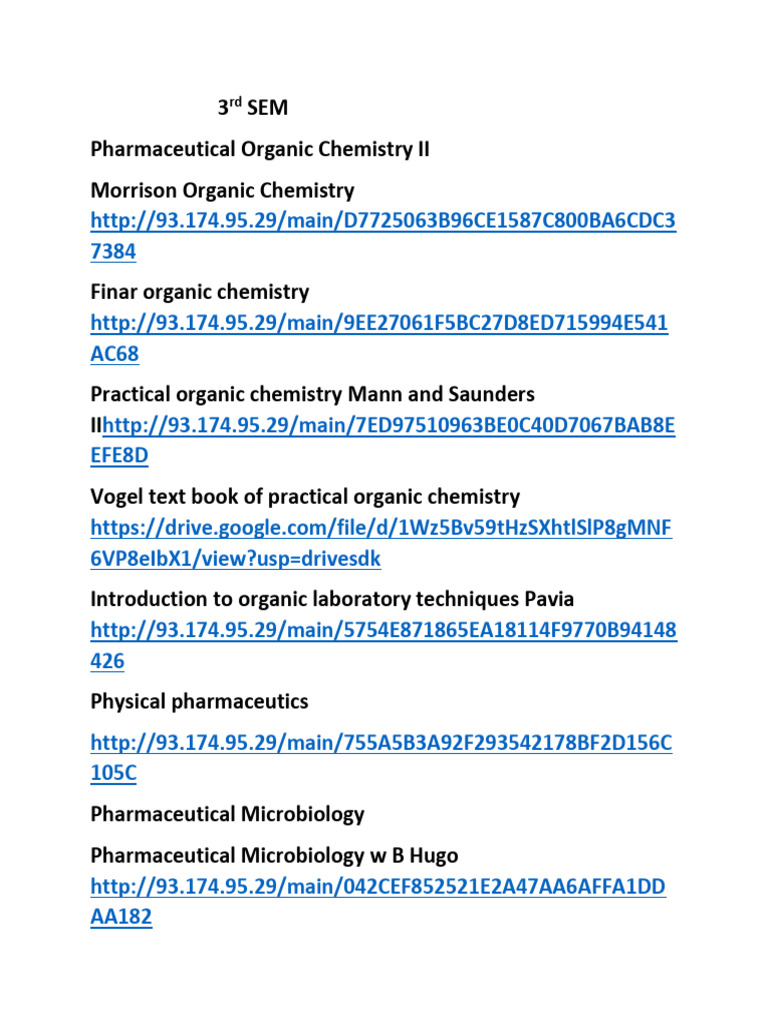 Links To Download Ebooks of Pharmacy | PDF | Pharmacology | Life Sciences