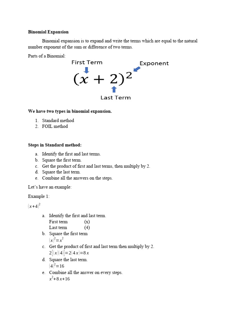 Binomial Expansion | PDF | Mathematics | Algebra