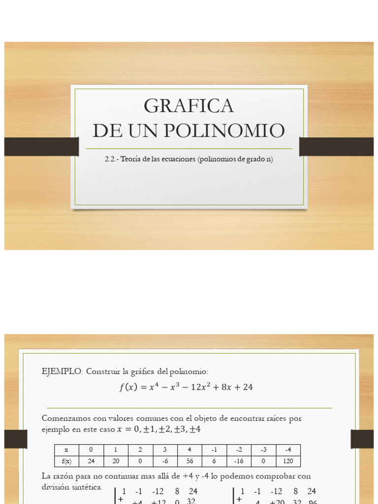 Grafica de Un Polinomio | PDF | Ecuaciones | Conceptos matemáticos