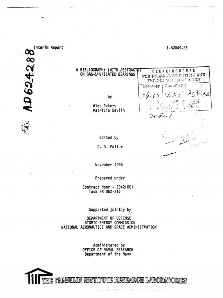 Bibliography on Gas-Lubricated Bearings | PDF | Bearing (Mechanical ...