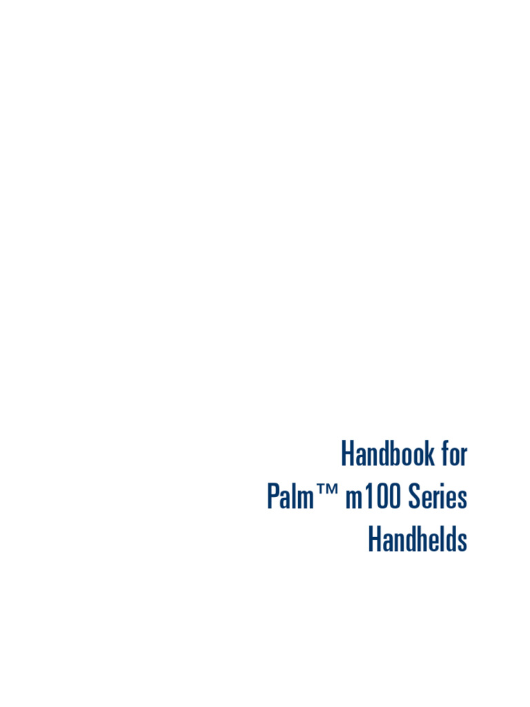 Palm m130 Color Handheld Manual | Download Free PDF | Mobile Device ...