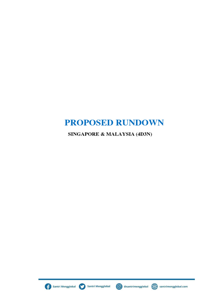 Rundown PROGRAM Singapore-Malaysia 4H3N | PDF | Hospitality Industry ...