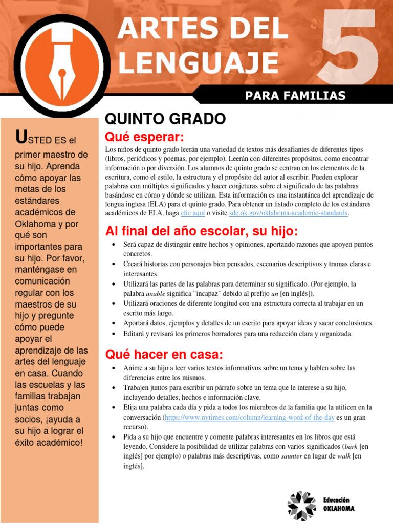 Family Guides - Spanish 5th Grade | PDF | Curiosidad | Comunicación