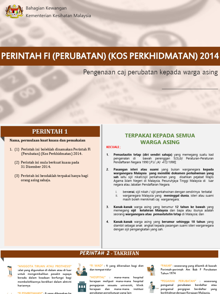 Perintah Fi (Perubatan) (Kos Perkhidmatan) 2014 - Final | PDF