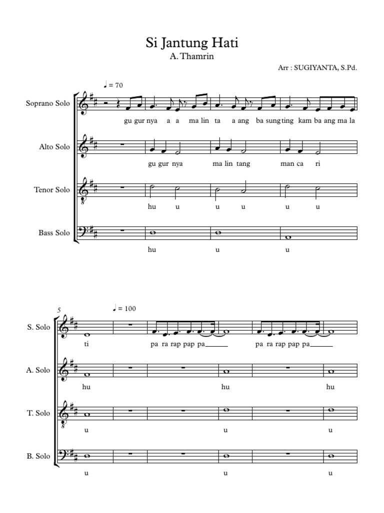 Arransemen Jantung Hati - Full Score | PDF
