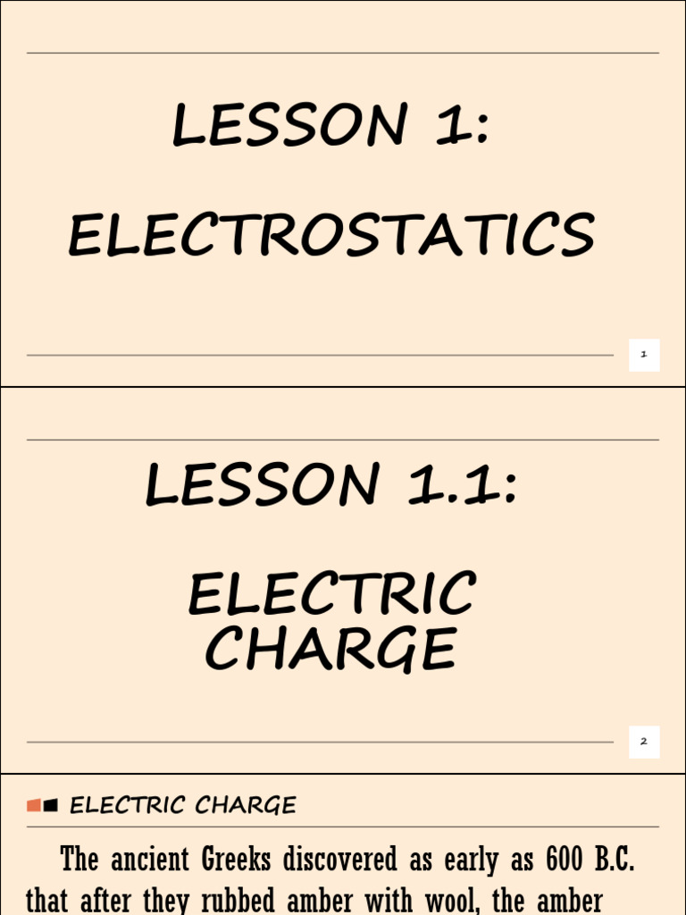Gen Phys 2 Lesson 1 Electrostatics | PDF | Electric Charge | Ion