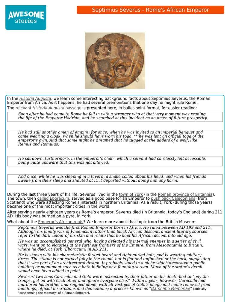 Rome's African Emperor: Severus | PDF | Ancient Rome | Roman Empire