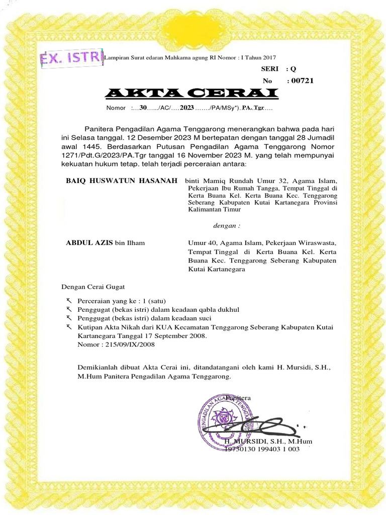 Akte Cerai | PDF