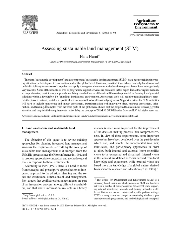 Sustainable Land Management Tools | PDF | Sustainability | Sustainable ...